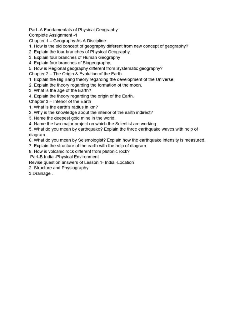 Physical Geography Fundamentals & India | PDF
