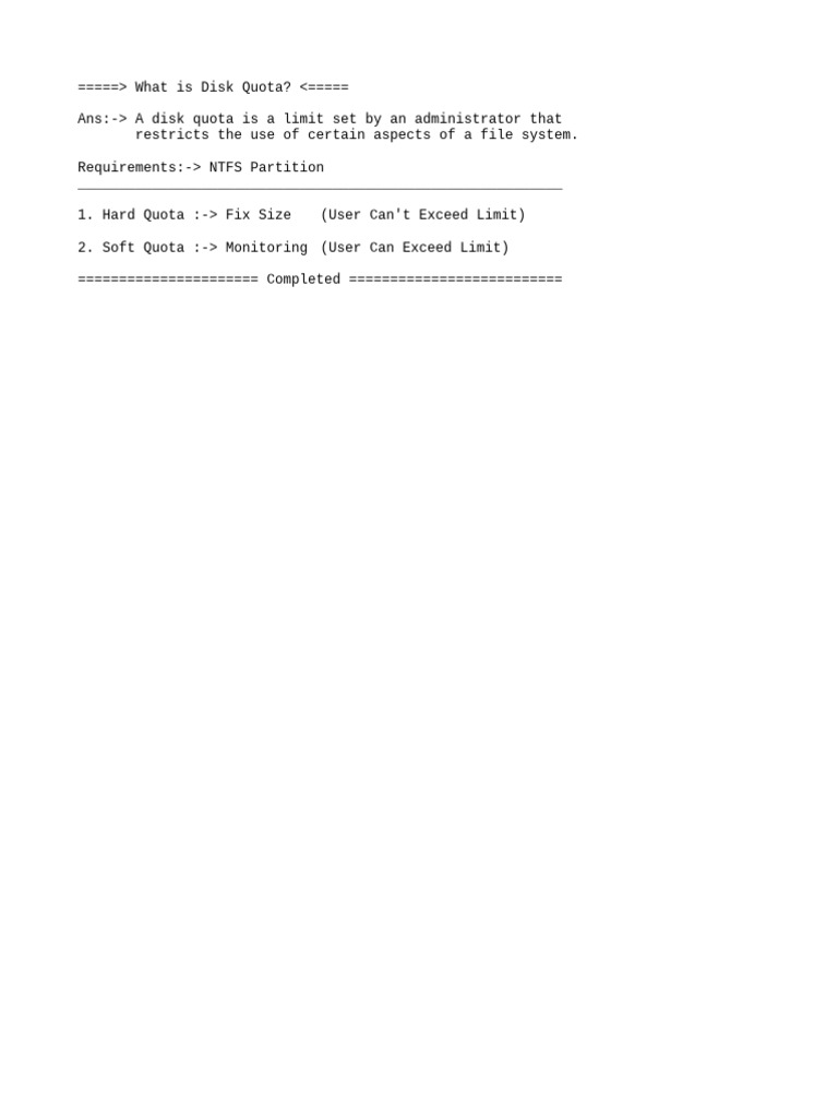 Understanding Disk Quota Limits | PDF