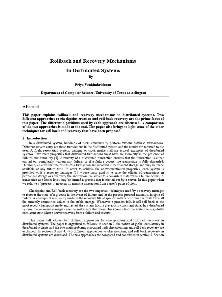 Roll Back and Recovery Mechanisms | PDF | Database Transaction ...