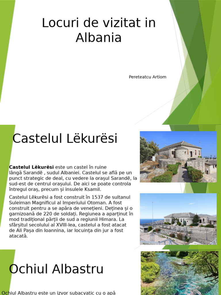 Locuri de Vizitat in Albania | PDF