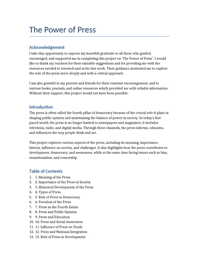 The Power of Press Final Large | PDF | News Media | News