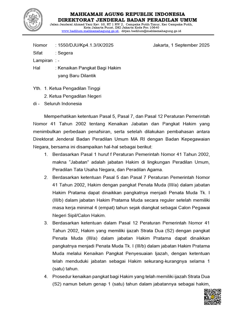 Surat KP Hakim | PDF