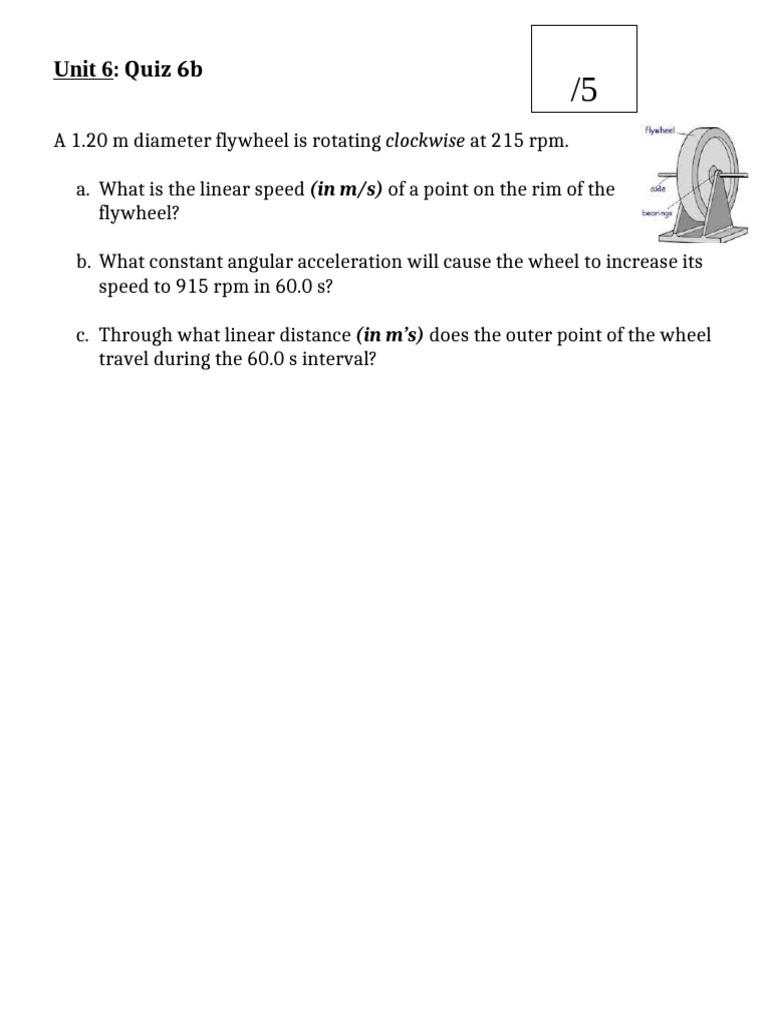 Flywheel Rotation Calculations | PDF