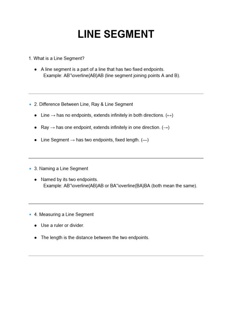 Understanding Line Segments for Class 6 | PDF | Analytic Geometry ...