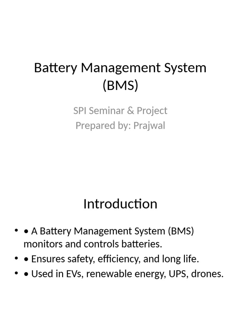 Battery Management System | PDF | Microcontroller | Electronics