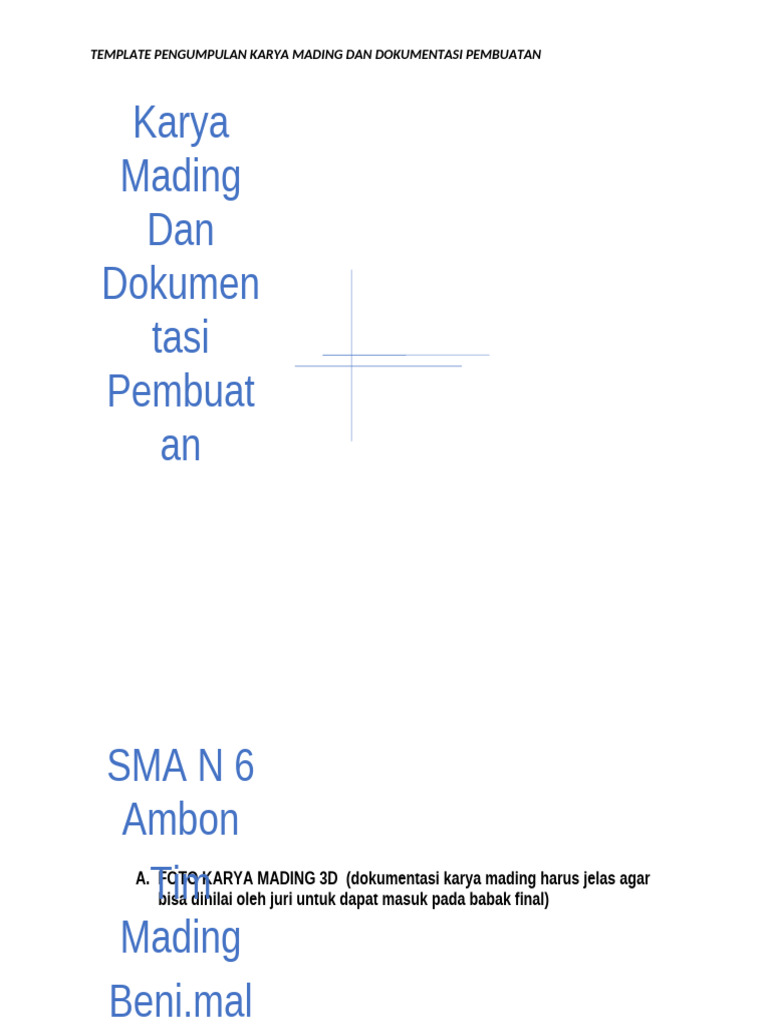 TEMPLATE - Karya Mading Dan Dokumentasi Pembuatan | PDF