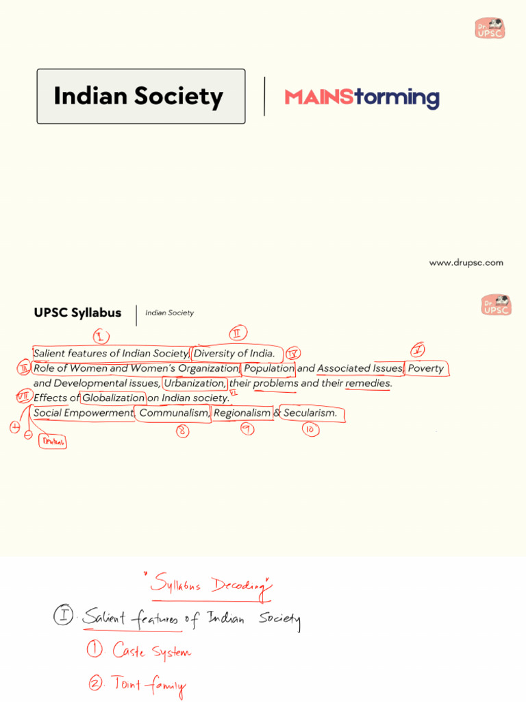 L 1 Syllabus Decoding and Basic Concepts Indian Society by DR | PDF