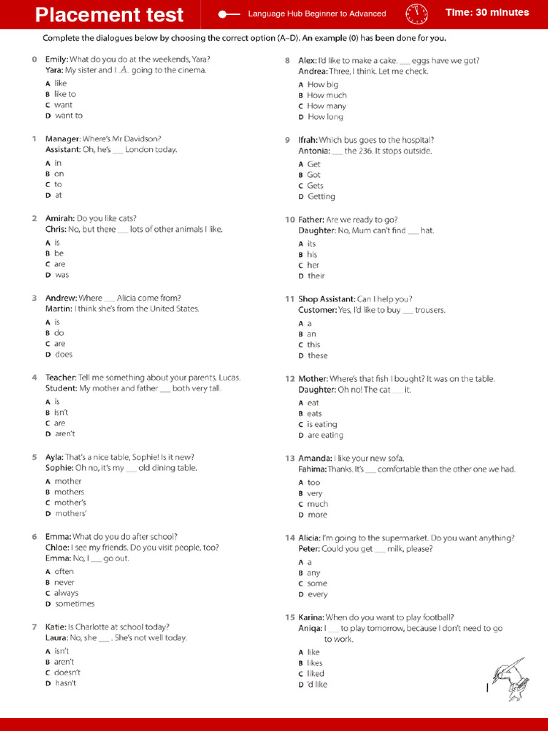 Placement Test | PDF