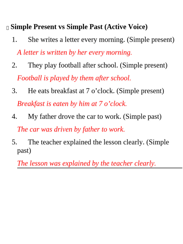 Simple Present and Past Tense Guide | PDF