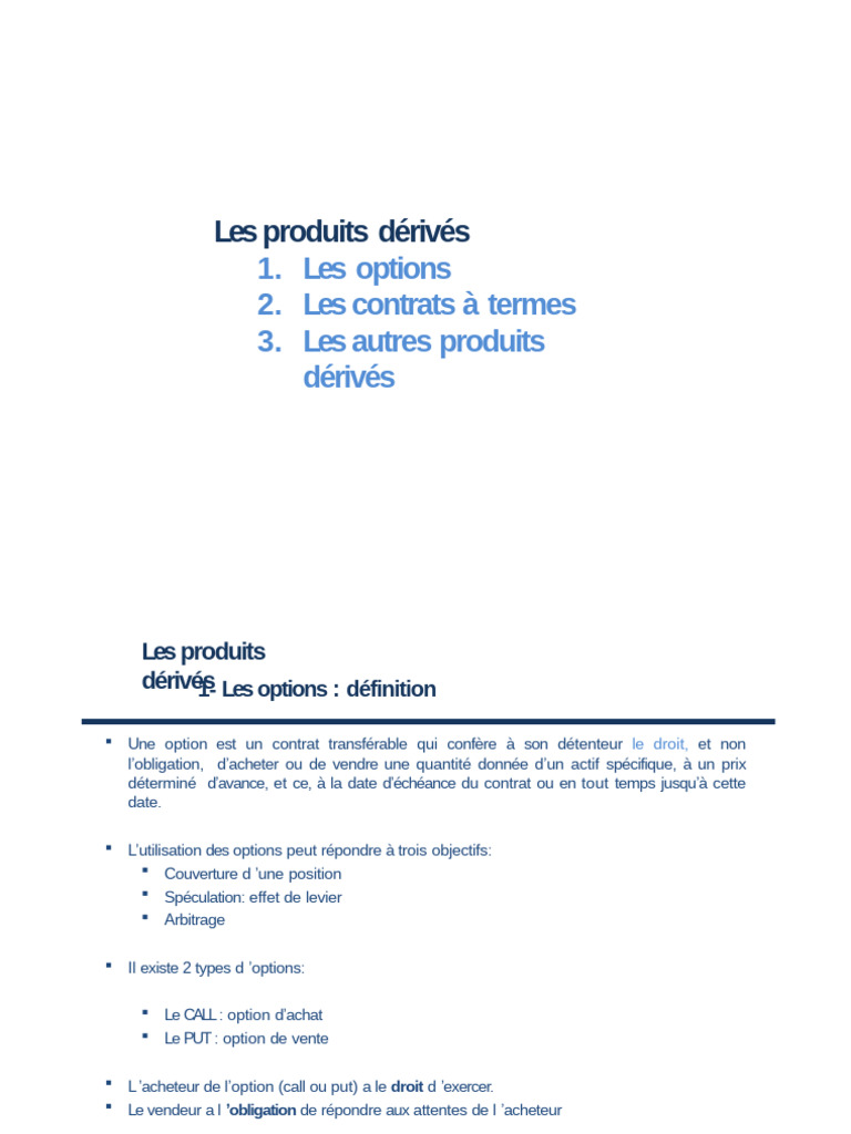 Comprendre les options financières | PDF | Option (Finance) | Produit ...