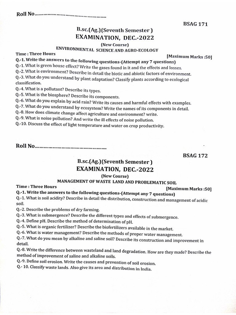 B. Sc. Ag 7th Sem Practical | PDF