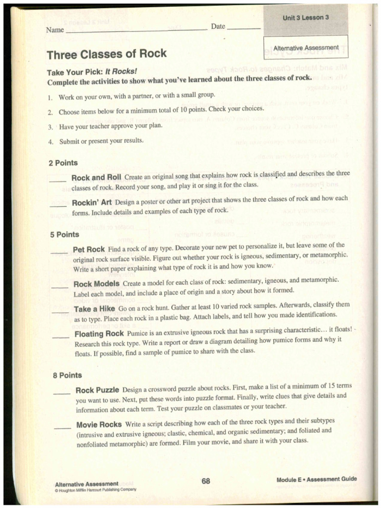 Joshua Gross - Three Classes of Rock - Science Summative Project | PDF ...