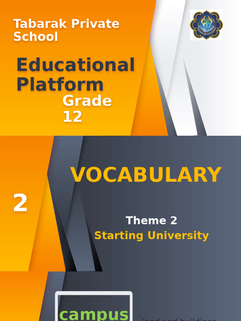 Vocabulary Theme2 Starting University | PDF | Verb | Linguistics