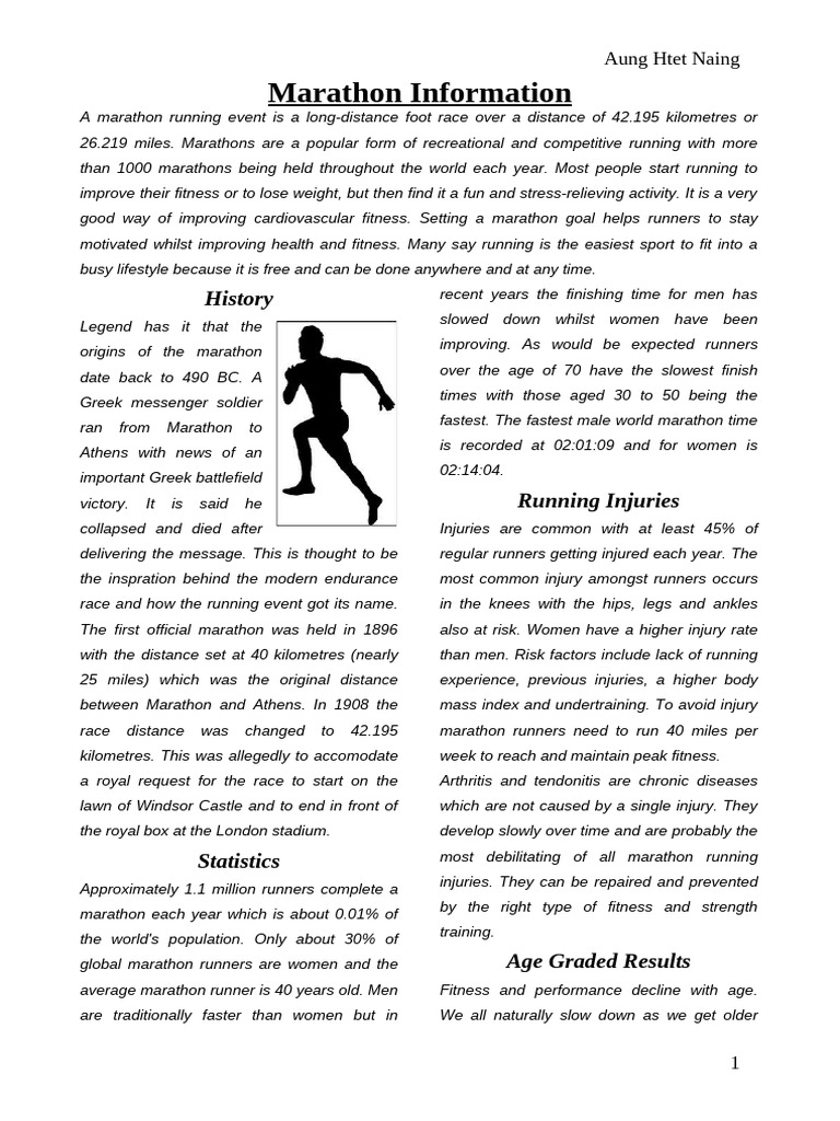 Marathon Running: History, Stats & Tips | PDF | Marathon | Running