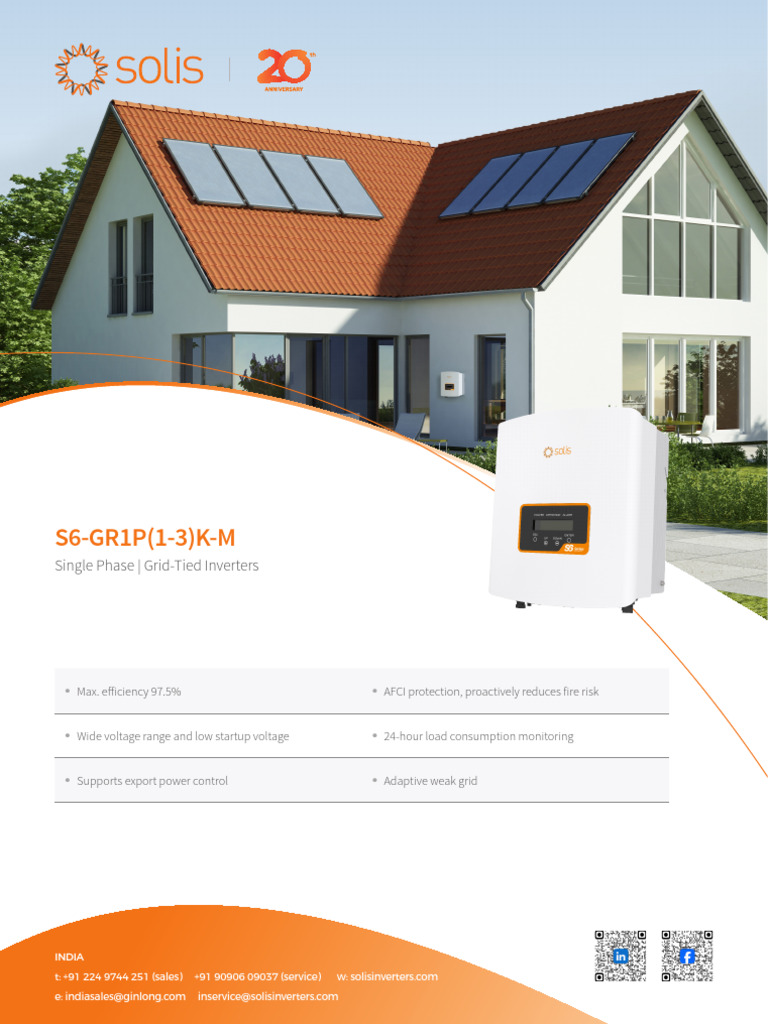 Solis Datasheet S6-GR1P (1-3) K-M IND V1,2 202504 | PDF | Electrical Grid | Mains Electricity