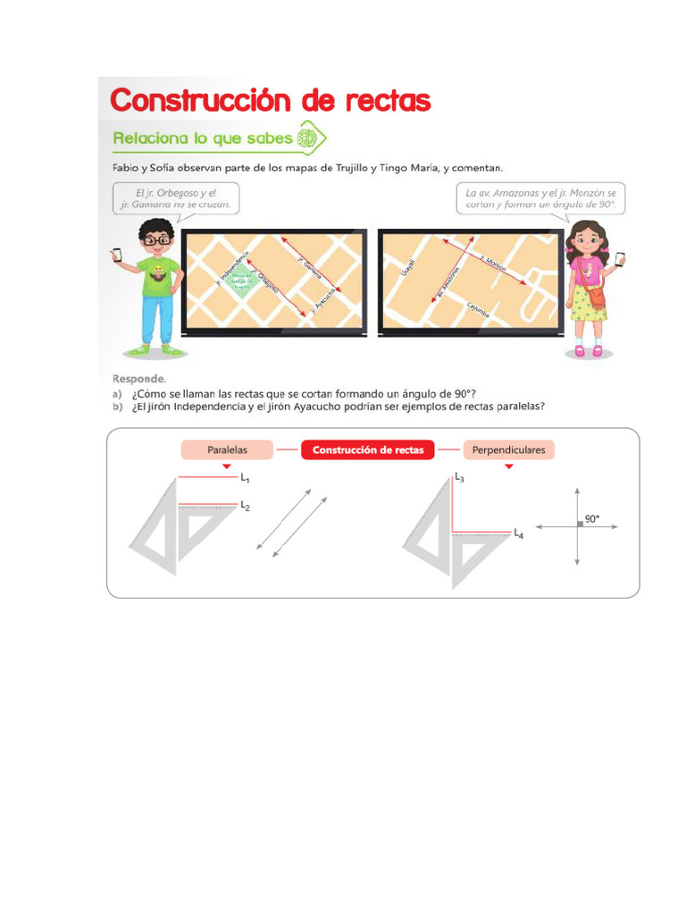 Construccion de Rectas y Angulos 4to Geo. | PDF