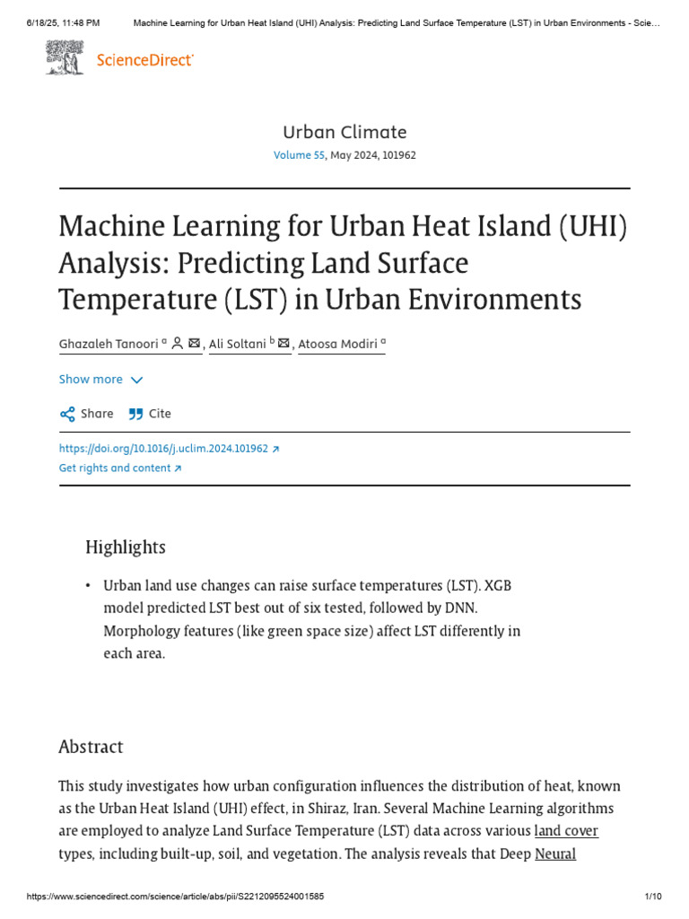 Machine Learning for Urban Heat Island (UHI) Analysis_ Predicting Land Surface Temperature (LST ...