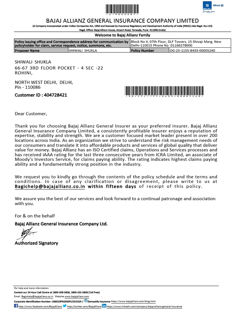 Shiwali Shukla 2024-2025 | PDF | Insurance | Underwriting
