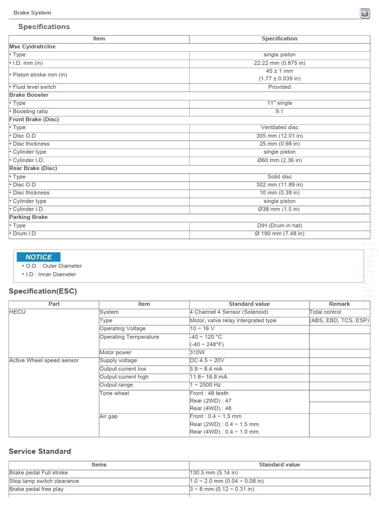 Brake System Specifications and Troubleshooting | PDF | Brake | Leak