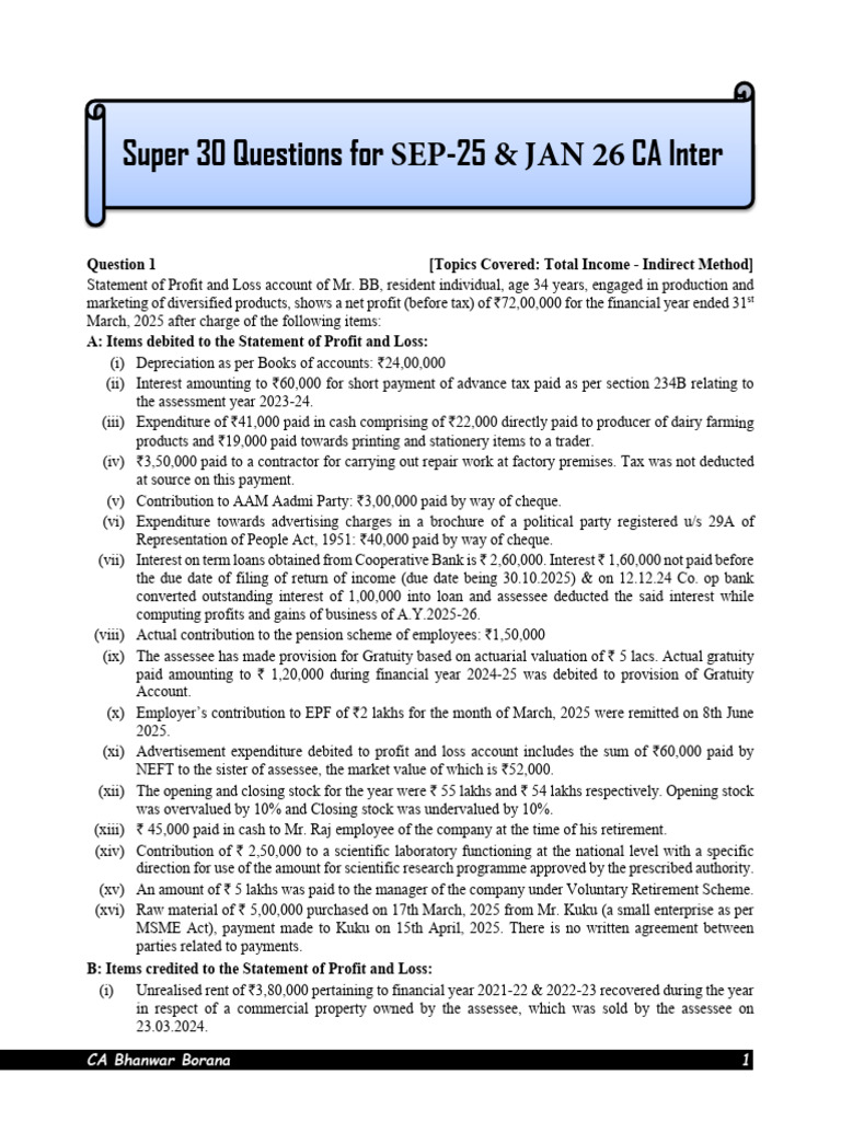 CA Inter Super 30 Sep 25 & Jan 26 by CA Bhanwar Borana - 1753852537269 ...