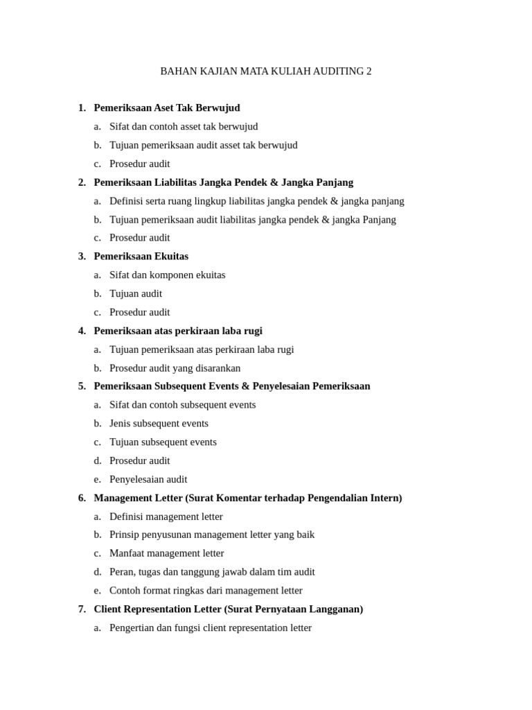 Ringkasan Materi Auditing 2 | PDF