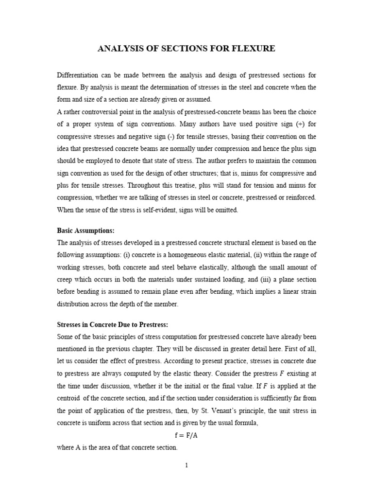 6c. Analysis of Section For Flexure | PDF | Bending | Stress (Mechanics)
