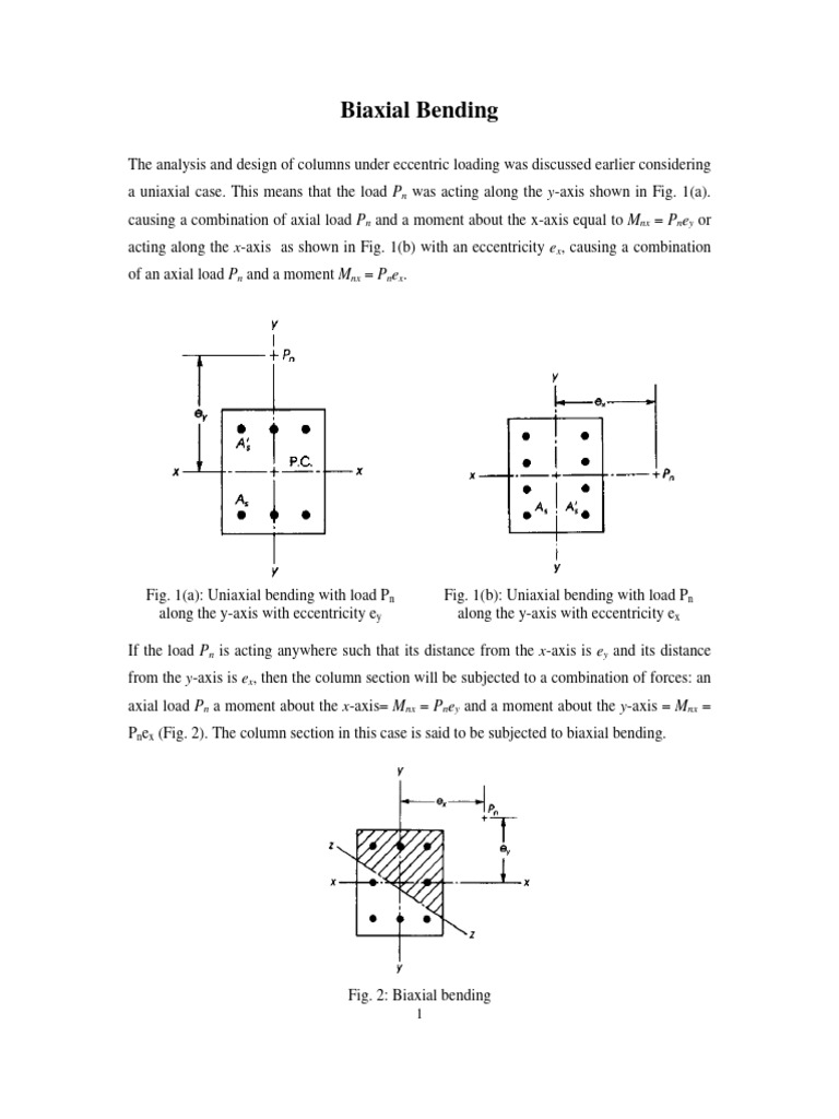 2d. Column - Biaxial Bending | PDF | Bending | Cartesian Coordinate System