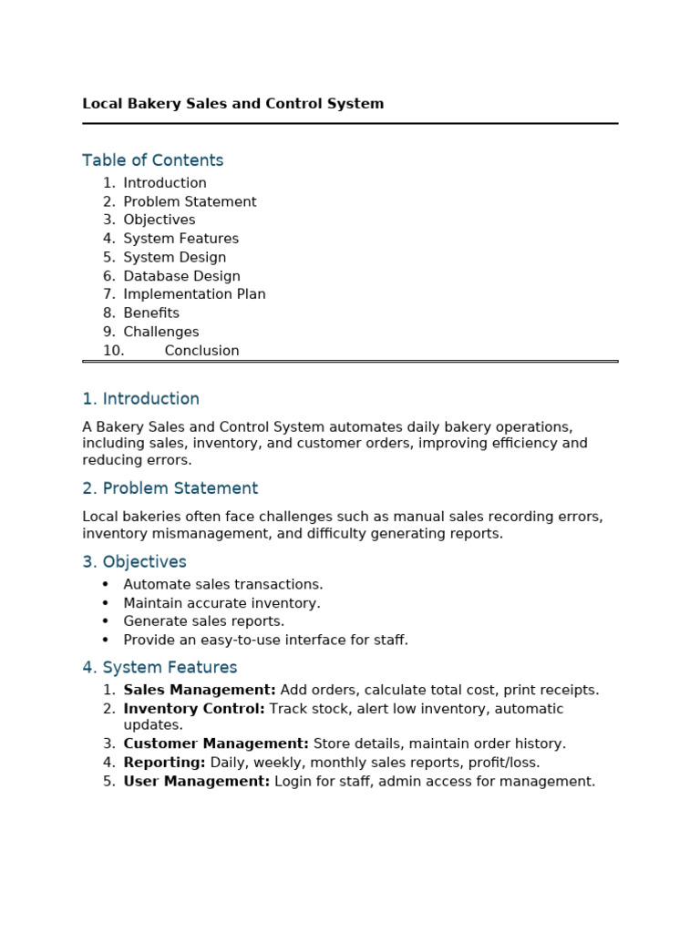 Bakery Sales Automation System Guide | PDF