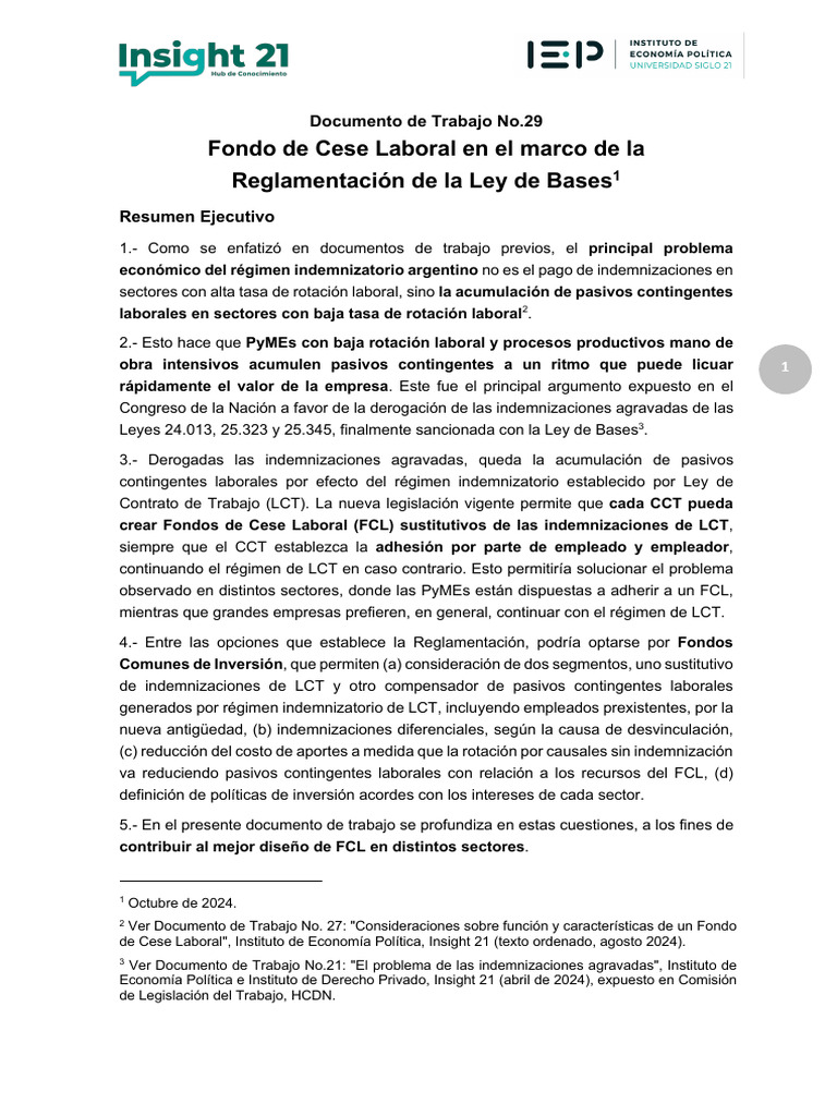 Fondos de Cese Laboral y Pasivos Contingentes | PDF | Derecho laboral ...