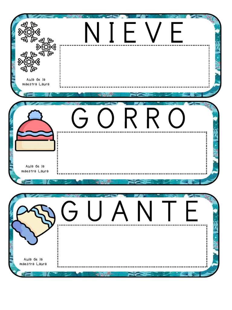 Vocabulario INVIERNO | PDF