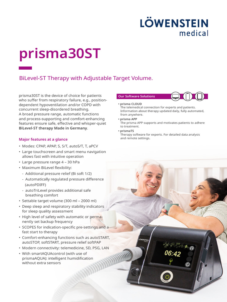 Prisma 30 St Sleep Apnea Therapy Datasheet English | PDF