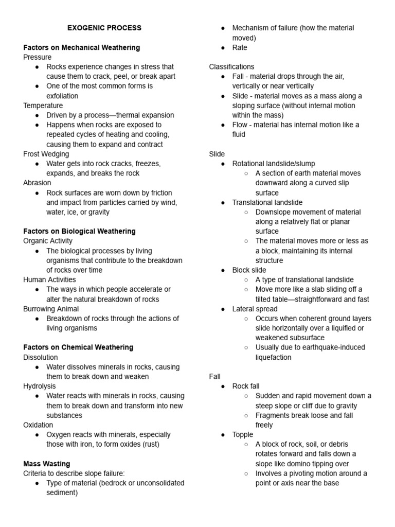 Weathering and Thematic Analysis Guide | PDF | Landslide | Weathering