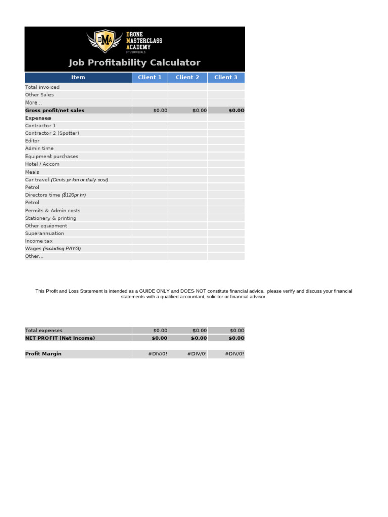 Job Profitability Calculator Guide | PDF