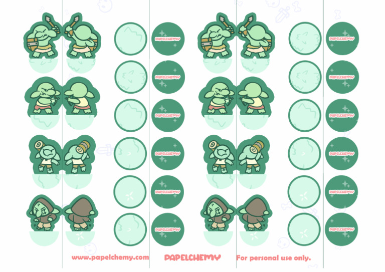 Papelchemy Goblin Paper Tokens Color - A4 | PDF