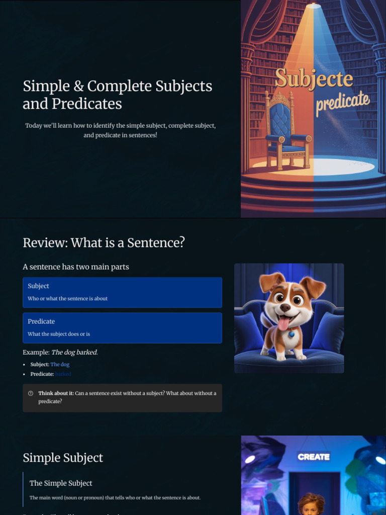 Simple and Complete Subjects and Predicates | PDF