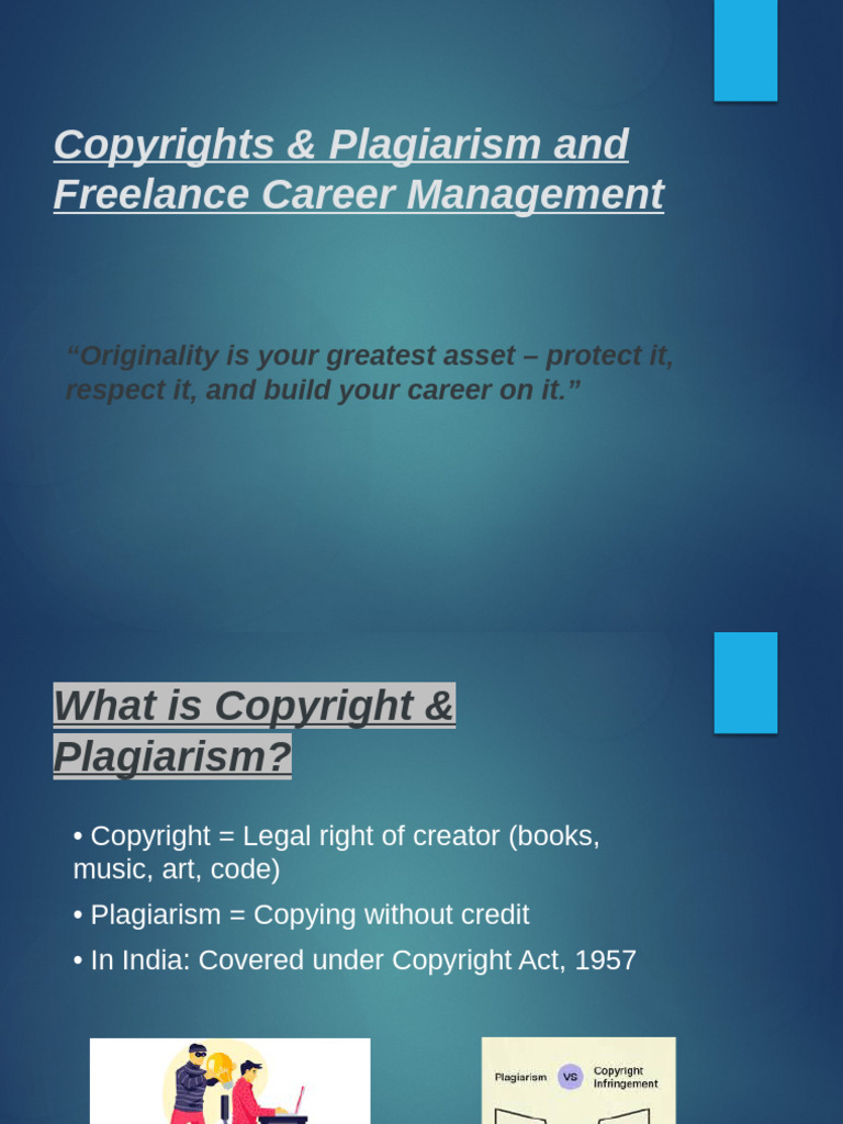 Copyrights & Plagiarism and Freelance Career Management | PDF