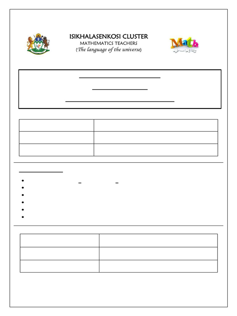 Grade 11 Term 3 Math Test 2025 | PDF | Mathematics