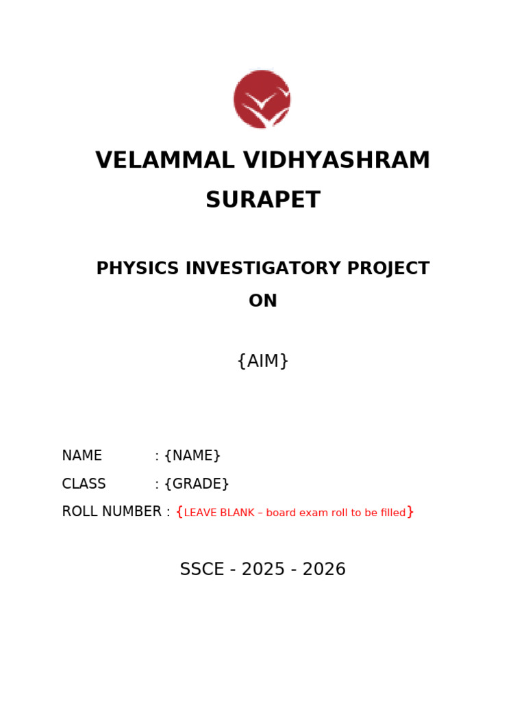 Physics Investigatory Project Certificate | PDF