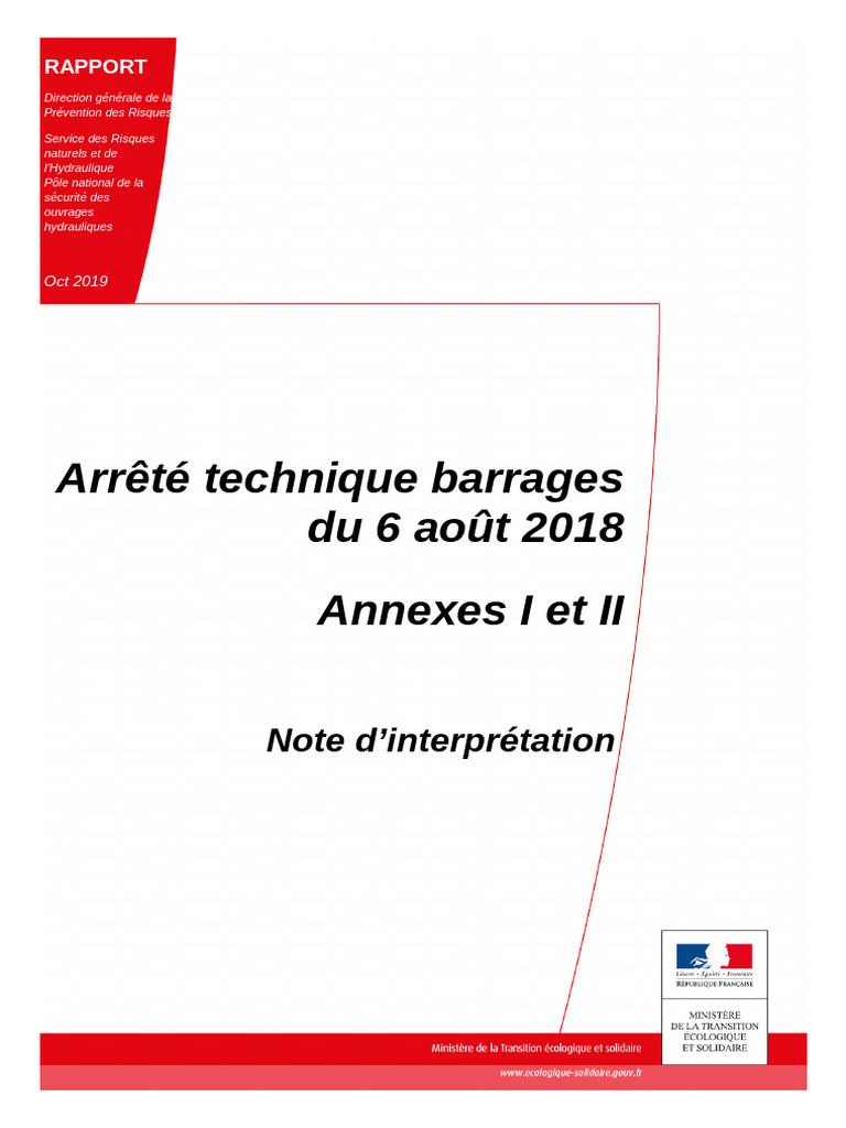 Arrêté Technique Sur Les Barrages | PDF | Barrage | Inondation