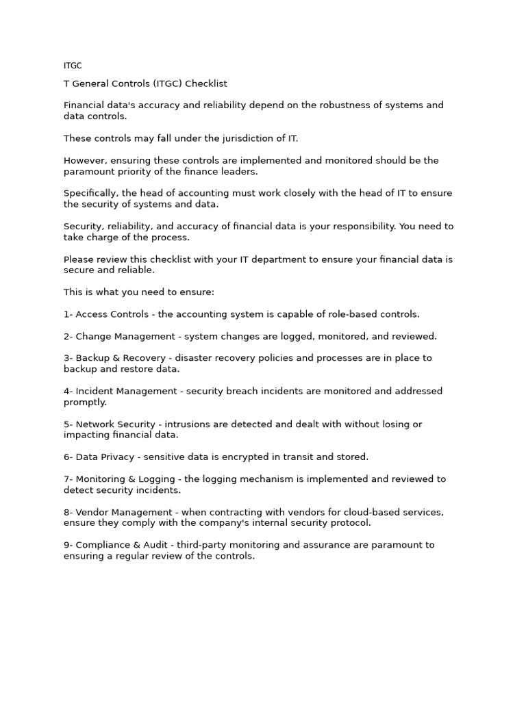 Itgc Linkedin Document | PDF