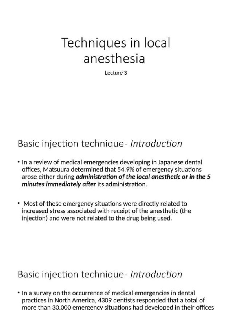 Basic Injection Techniques | PDF