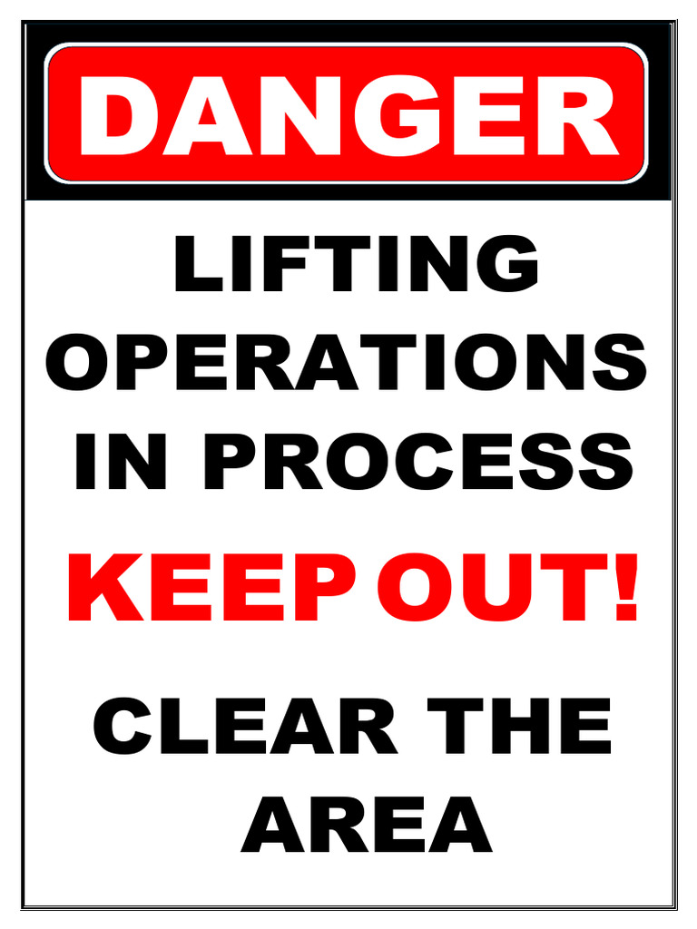 Lifting Operations Signage | PDF