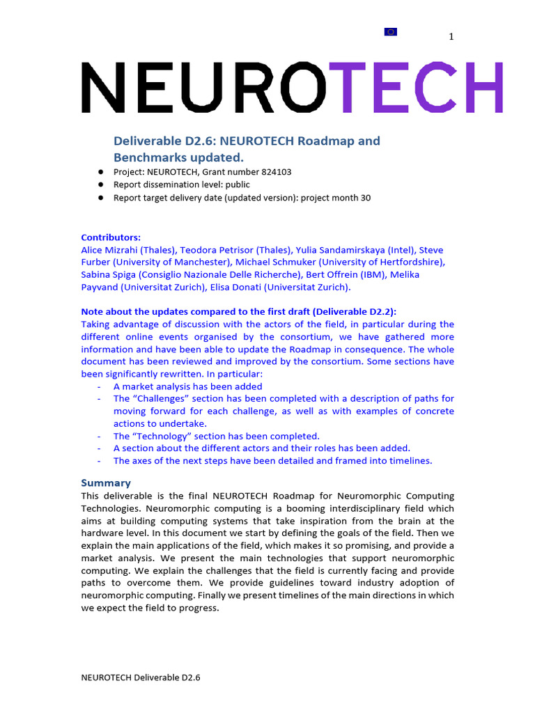 NEUROTECH Neuromorphic Computing Roadmap | PDF | Computing | Artificial ...