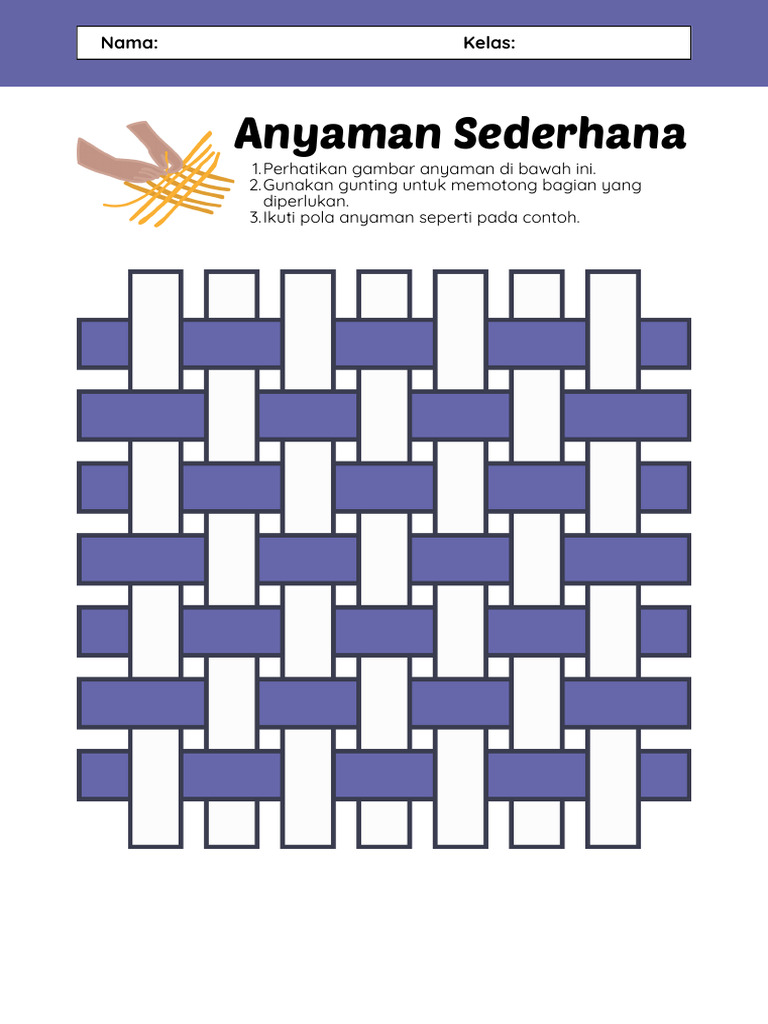 Anyaman Sederhana Lembar Kerja Ungu Dan Putih Gay Ilustratif Sederhana - 20250815 - 094828 ...