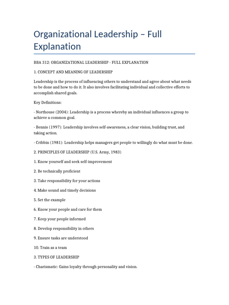 Understanding Organizational Leadership | PDF | Leadership | Power ...