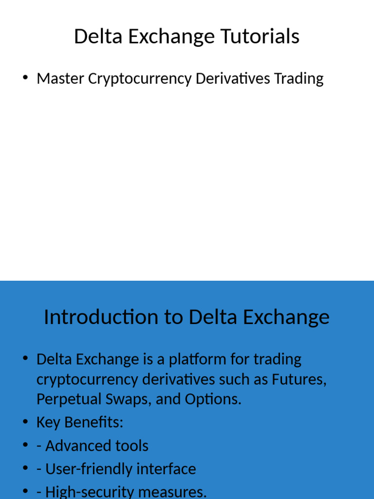 Delta Exchange Tutorials | PDF