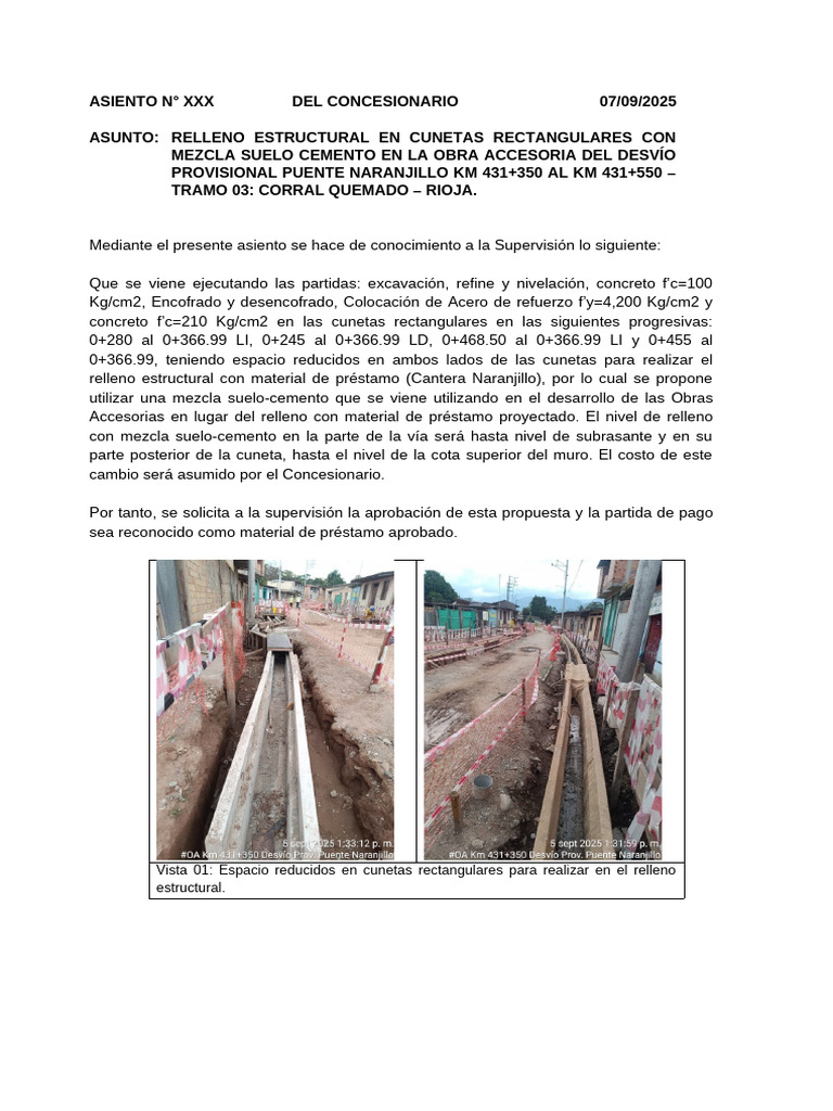 Relleno Estructural en Cunetas Rectangulares | PDF