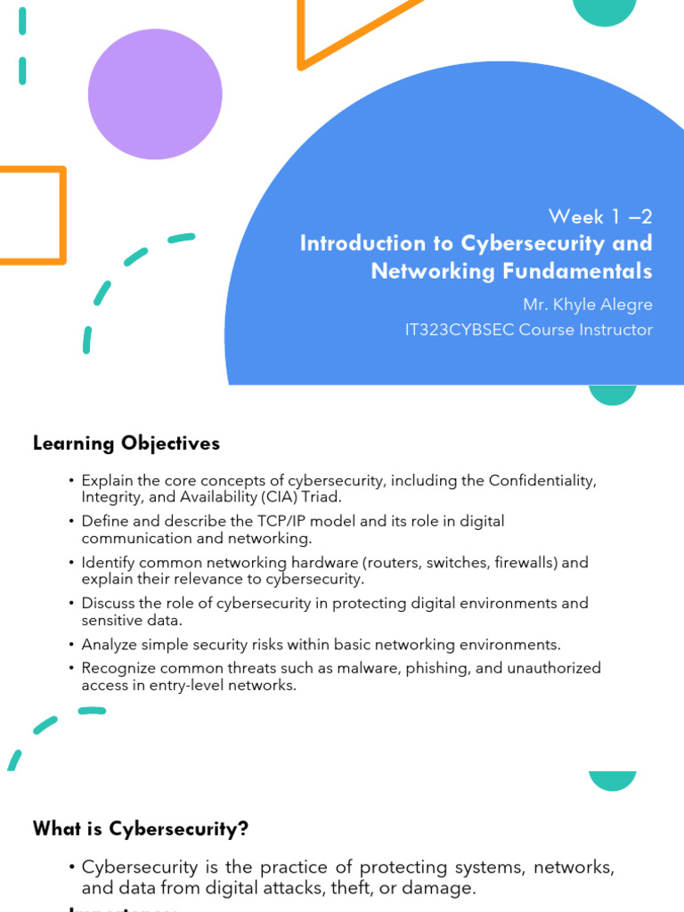 Cybersecurity and Networking Basics | PDF | Security | Computer Security