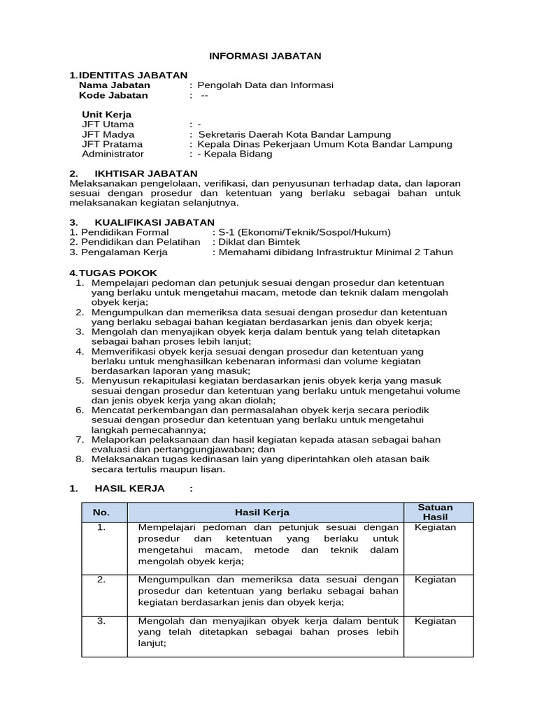 Info Jabatan Pengelola Data Dan Informasi 6 | PDF