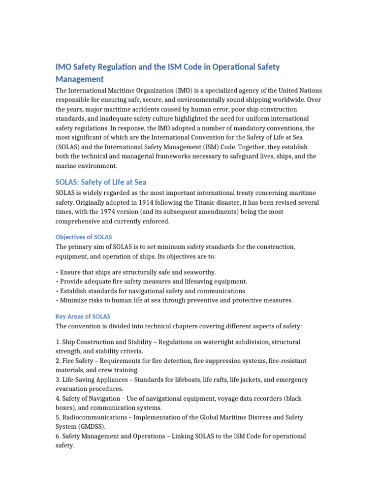 IMO Safety Regulations | PDF | Safety